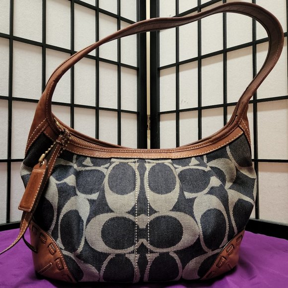 Coach | Bags | Coach Denim Jacquard Hobo Purse | Poshmark